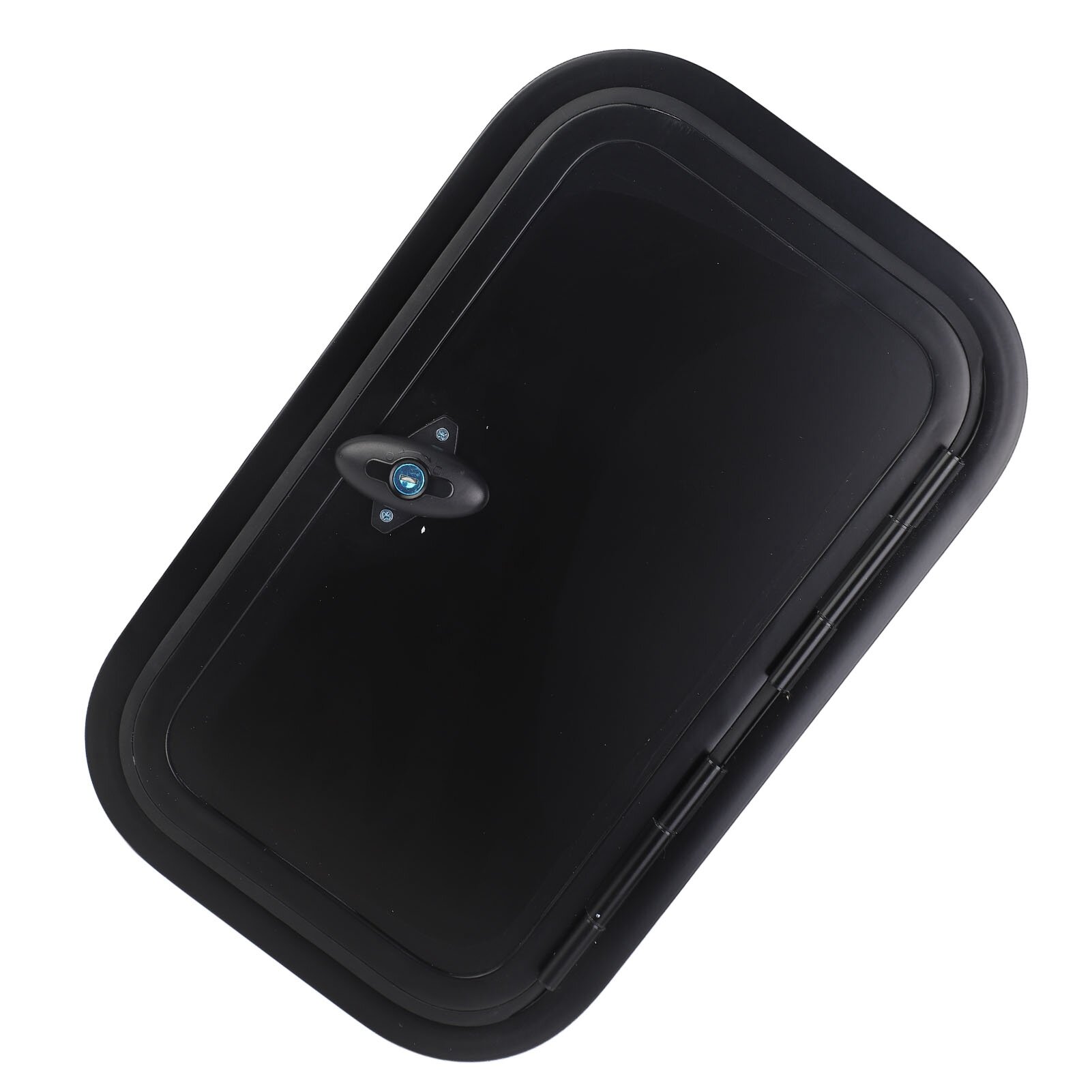 RV Baggage Door Black Heavy Duty Square Rounded Corners с плоским замком и ключами, размер поверхности люка 520 x 320 мм, размер отверстия для установки 500 x 300 мм, толщина люка 25-55 мм, материал алюминий+резина+ASA