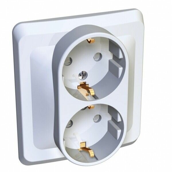 Розетка С/У с З/К 2-я шторки бел. Этюд