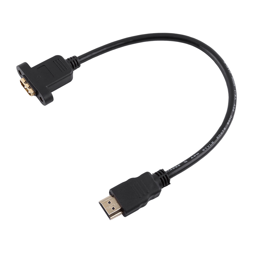 Удлинитель HDMI Male to Female, 30 см, с отверстием под винт