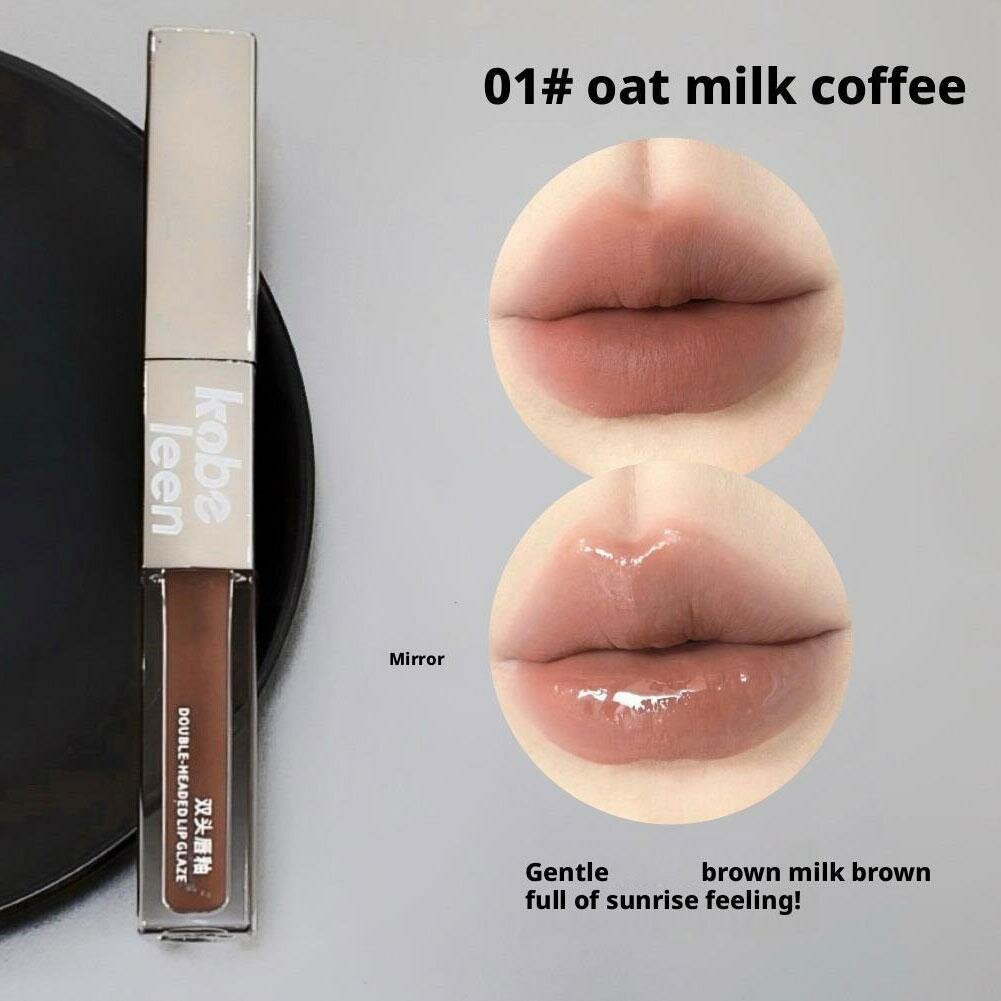 Kobeleen Double headed Liquid Lipstick Matte & Glossy Cosmetic Makeup Tint Lip Lip Long lasting M9N8