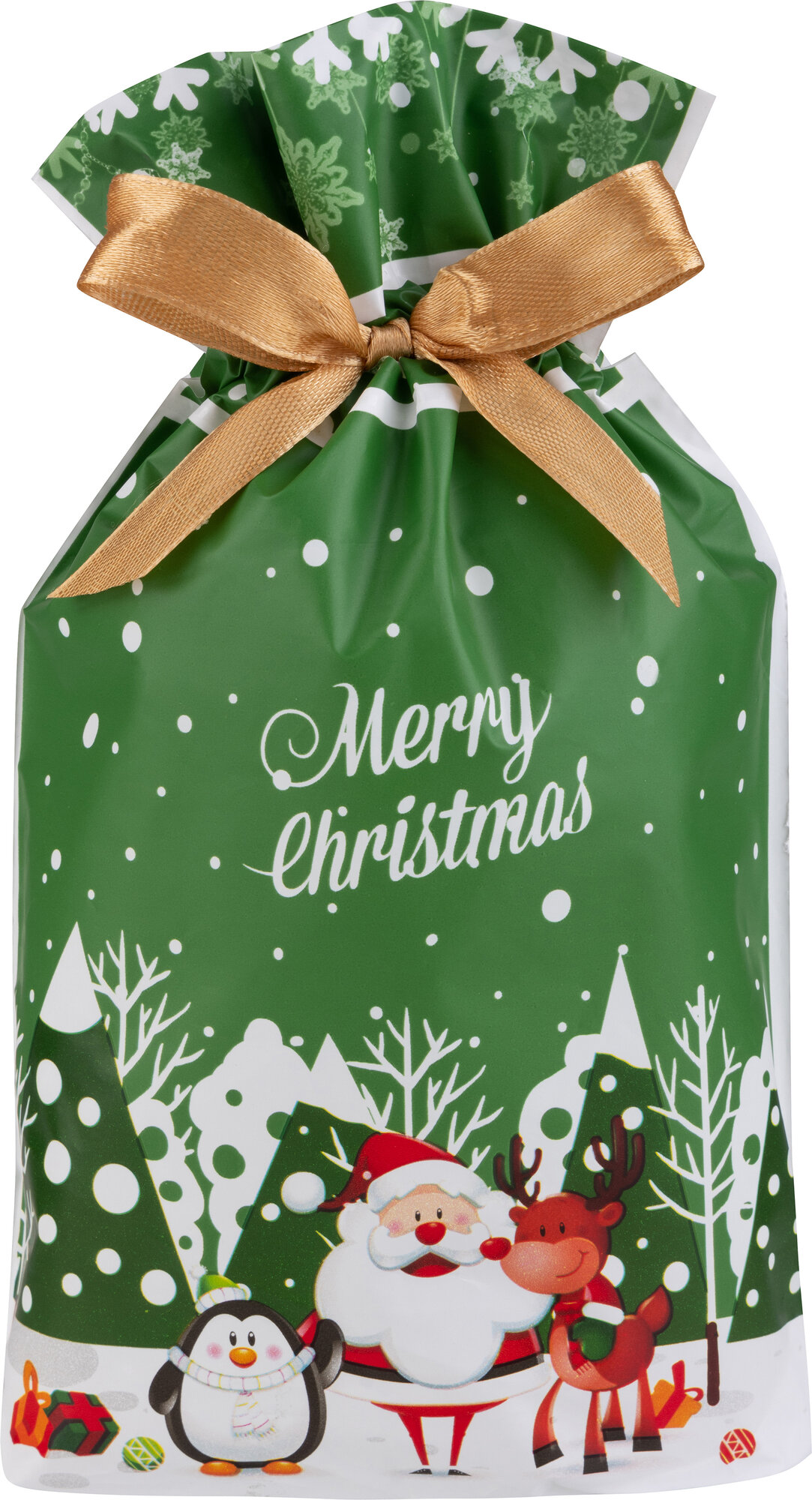 Пакет подарочный с затягивающей лентой "С Новым годом", 10 шт, 14,5*22,5 см