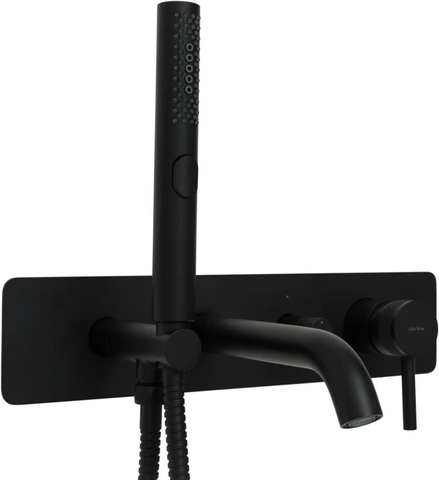 Смеситель для ванны Allen Brau Priority 5.31006-31 встраиваемый, с душевым гарнитуром, черный матовый