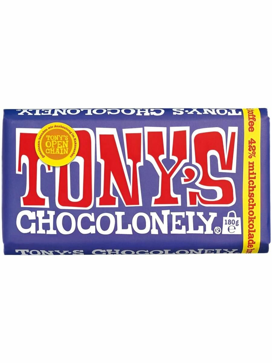 Бельгийский шоколад Tony's Chocolonely, темный, молочный, 42%, с кренделем и карамелью, 180г