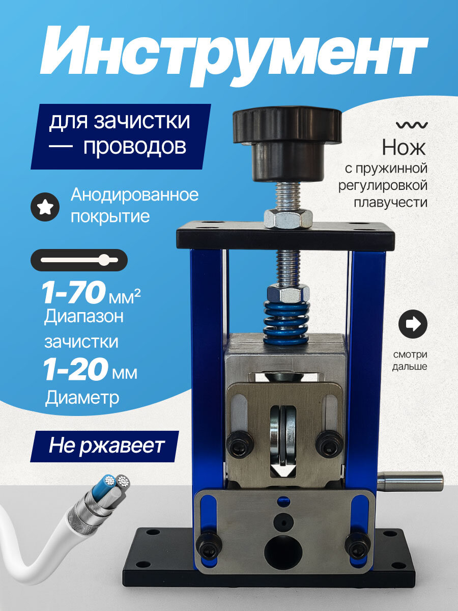 Инструмент WirePro, для зачистки провода, нержавеющая сталь, алюминиевый корпус