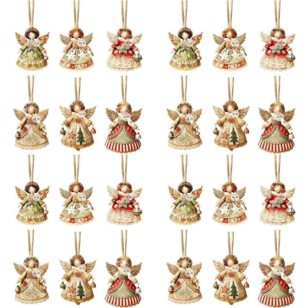 Рождественский деревянный кулон ангелы