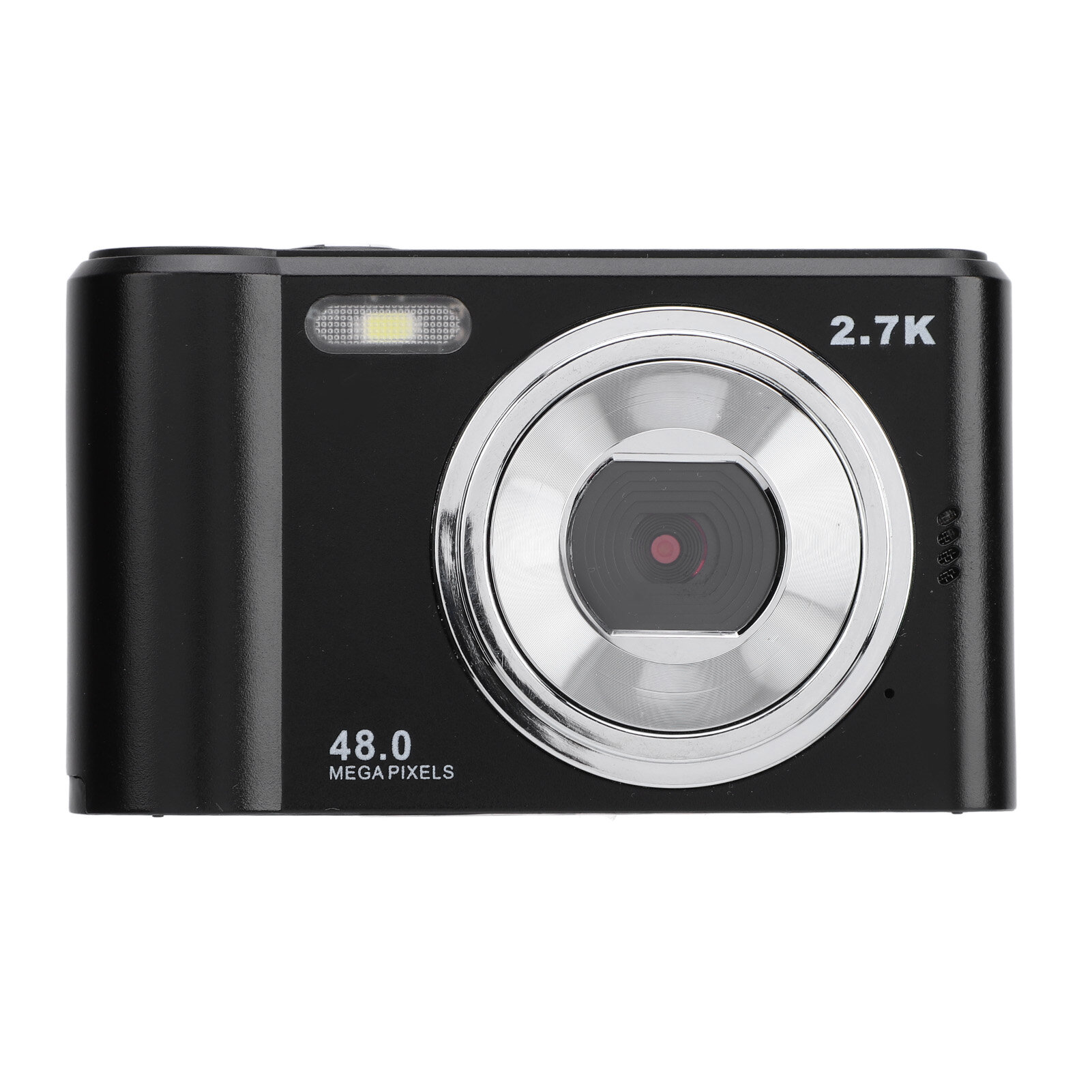 Цифровая камера 2,4-дюймовый IPS-экран 2,7K 48MP 8-кратный зум с автофокусом Портативная цифровая камера для детей и студентов черная