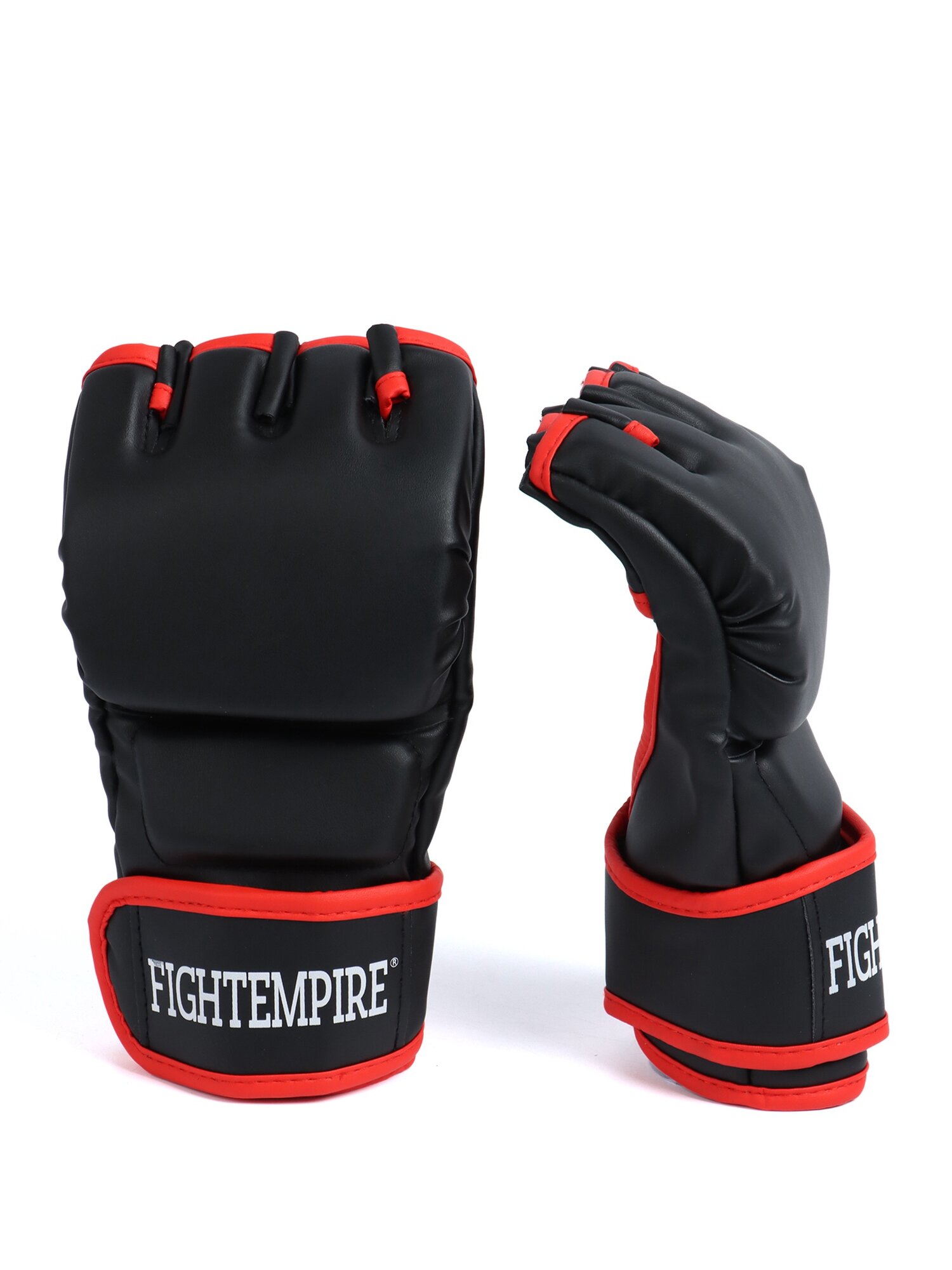 Перчатки для ММА тренировочные FIGHT EMPIRE, р. M, черные с красным