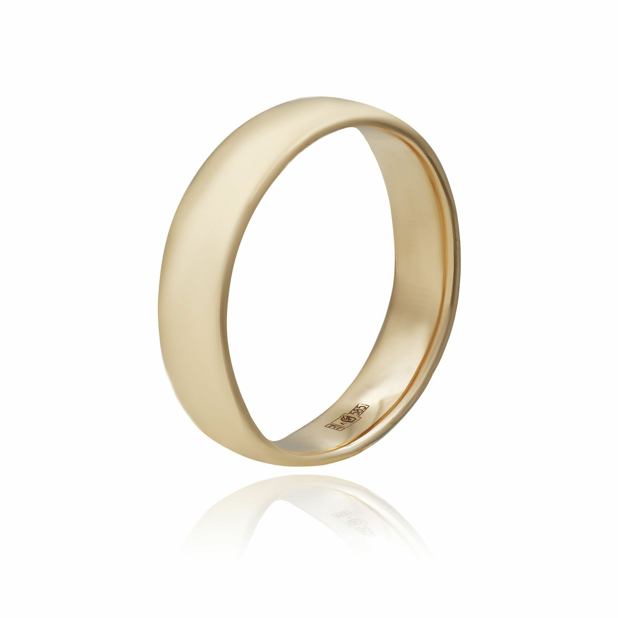 Кольцо обручальное, красное золото, 585 проба