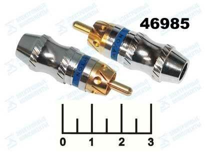 Разъем RCA штекер gold металл Dayton синий