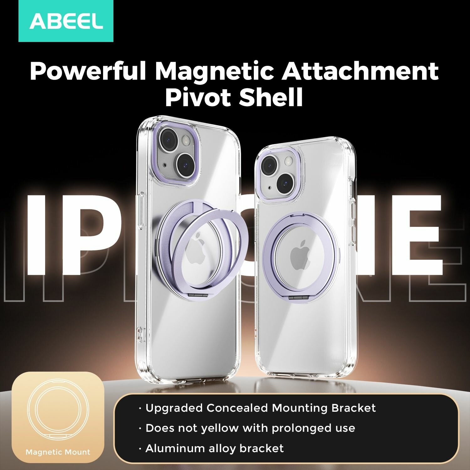 Чехол на Apple iPhone 13 (Эпл Айфон 13) Вращающийся магнитный кронштейн