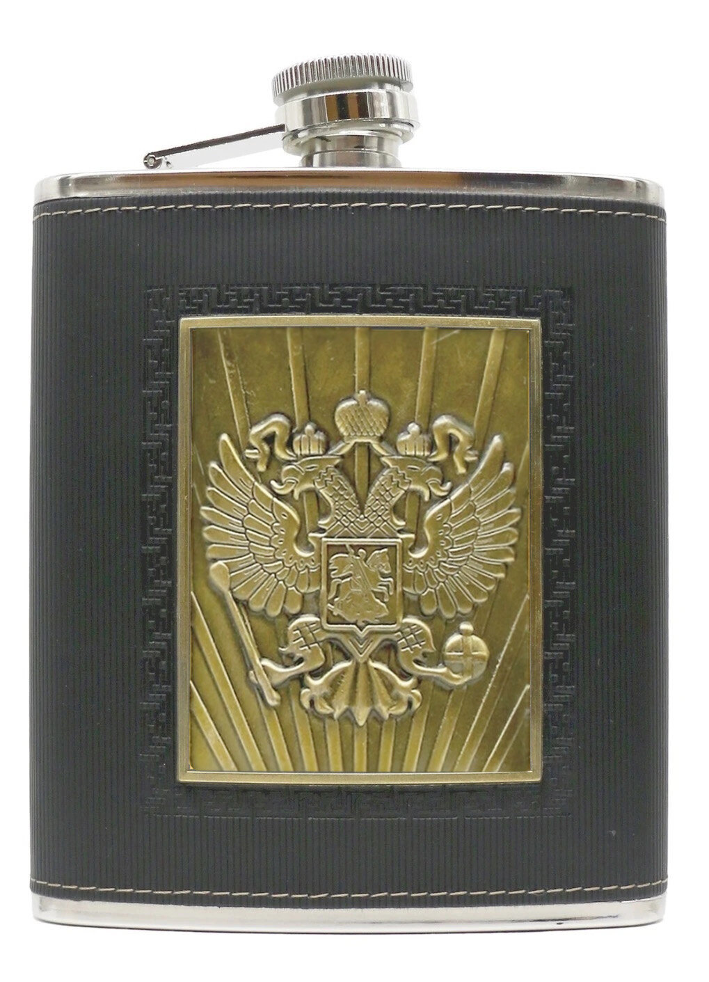 Фляжка стальная Герб России, 532 мл.