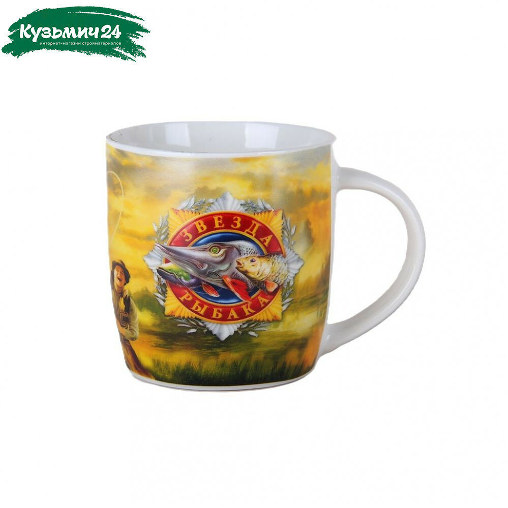 Кружка Коралл Рыбаку, фарфор, различные цвета, 8.5х9х12 см, 350 мл