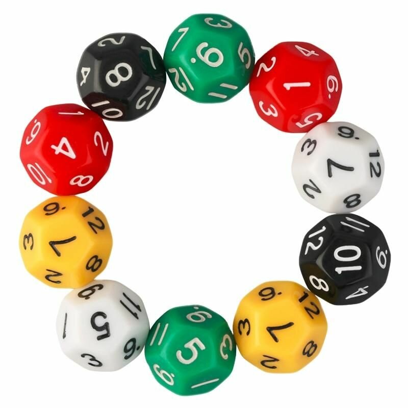 10шт. акриловые игральные кости додекаэдры