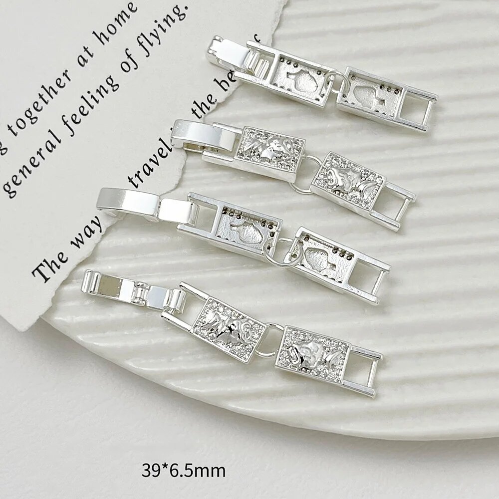 Цельная ювелирная соединительная застежка, микро-набор, цирконий, простая застежка, женский браслет с жемчугом «сделай сам», ожерелье, аксессуары, оптовая продажа