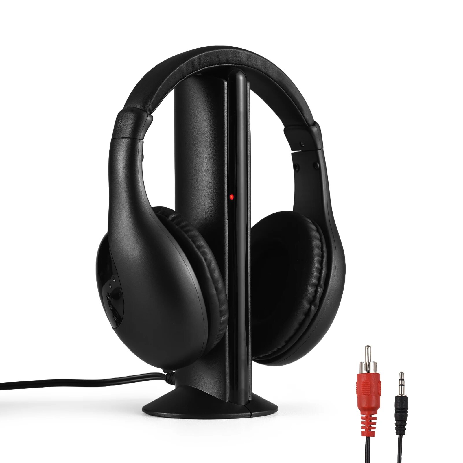 Беспроводные наушники для просмотра телевизора с передатчиком и декодером 5в1 ТВ-гарнитура-вкладыш 98 футов беспроводной диапазон аксессуаров для инструментов, Черный