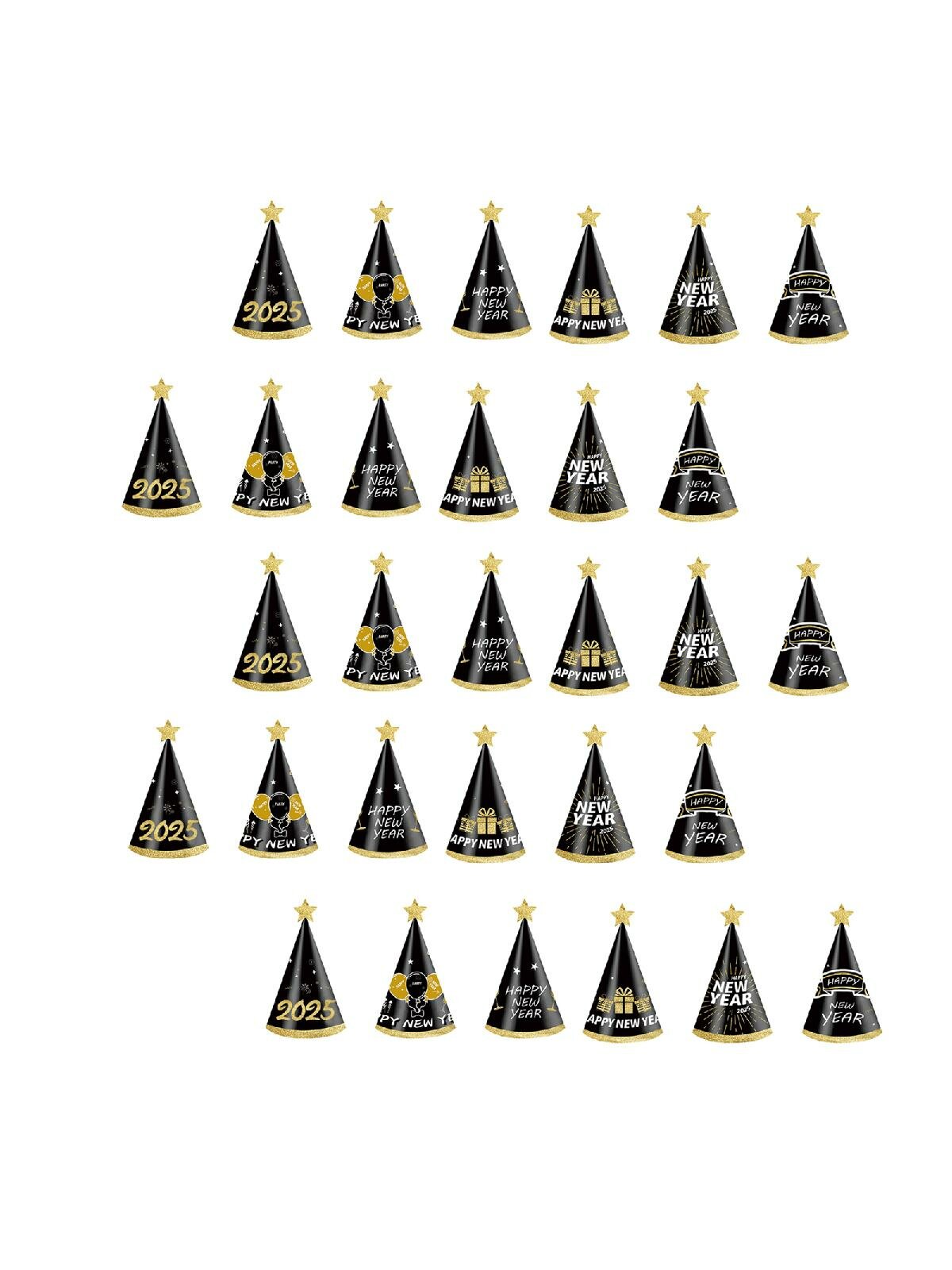 Набор из 30 Бумажных реквизитов для праздничных шляп на Новый год 2025 г.