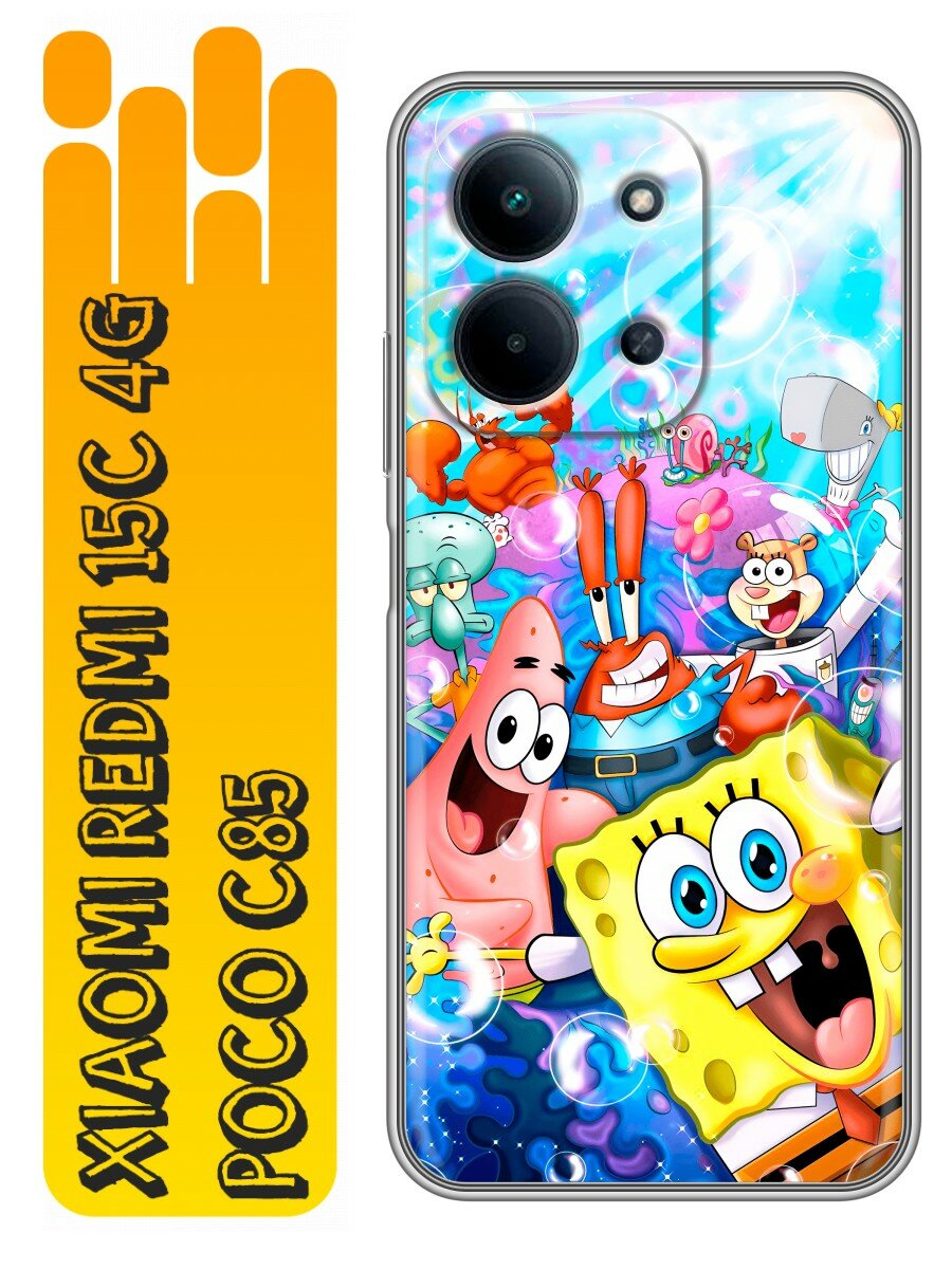Чехол для Poco C85 с принтом Спанчбоб Спанч Боб (детский) (поко с85)