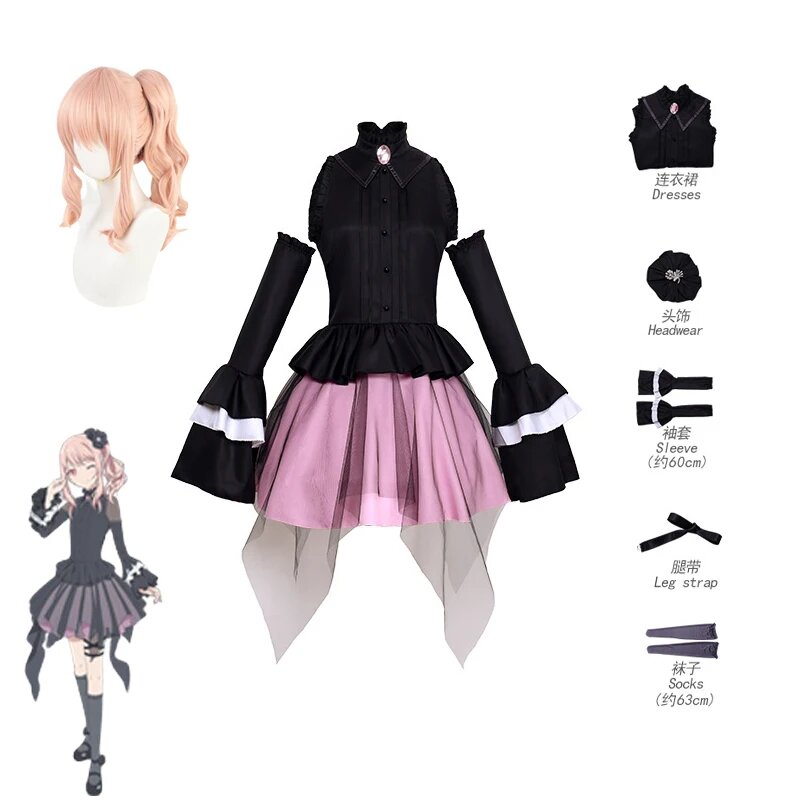 Косплей костюм Film 25-ji Nightcord Черный, L, costume 4 wig 4
