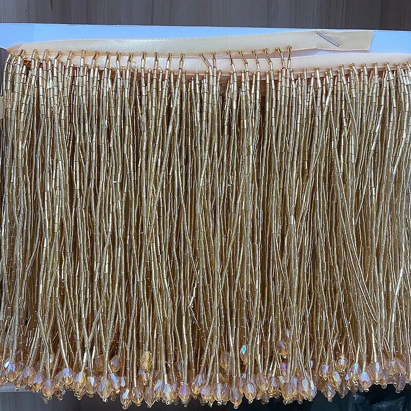 Кружевная бахрома из бисера Coioromls 15 см 90CM Length (1Yard), Gold