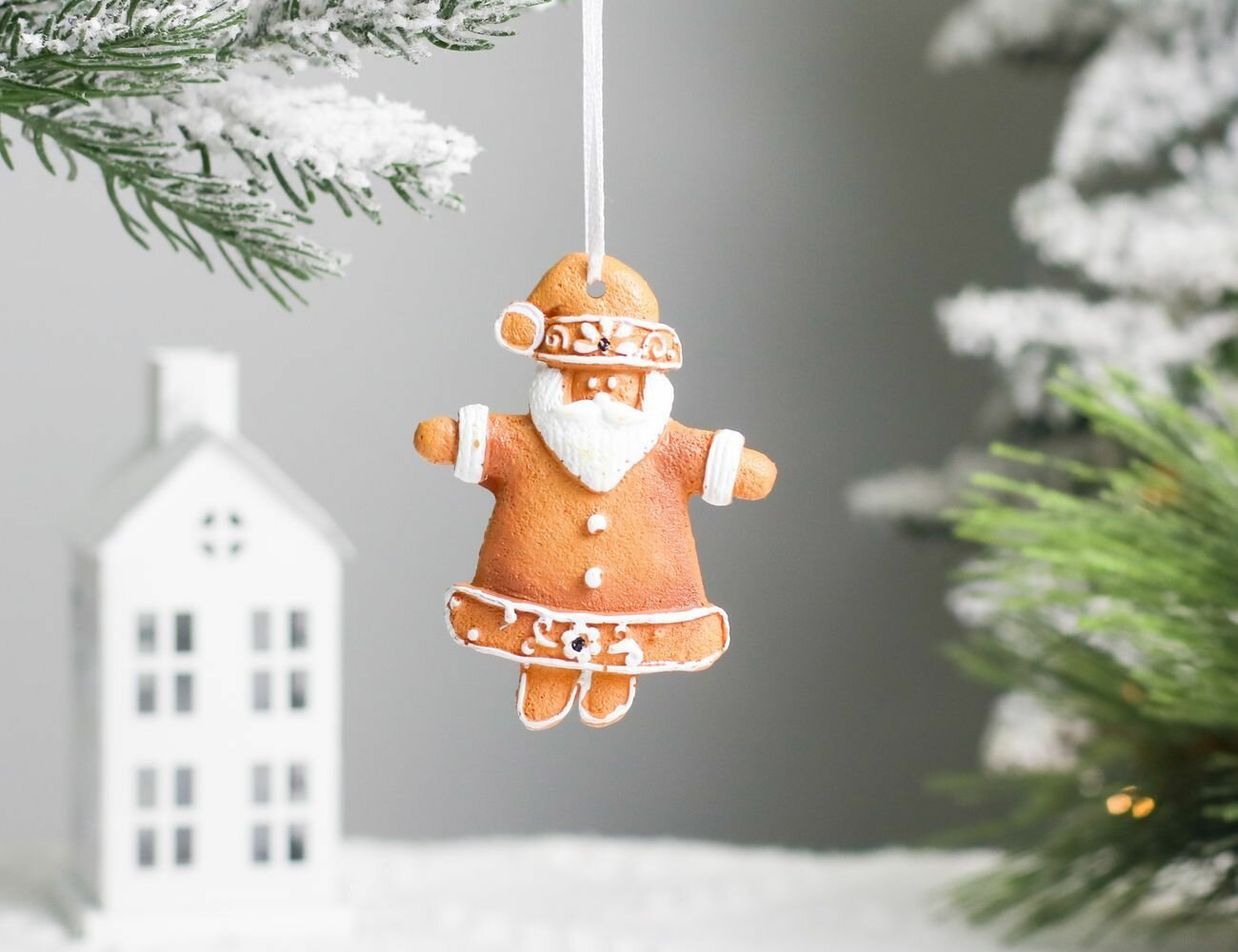 Ёлочная игрушка печенье 'санта', полистоун, 7 см, Breitner 59-0224