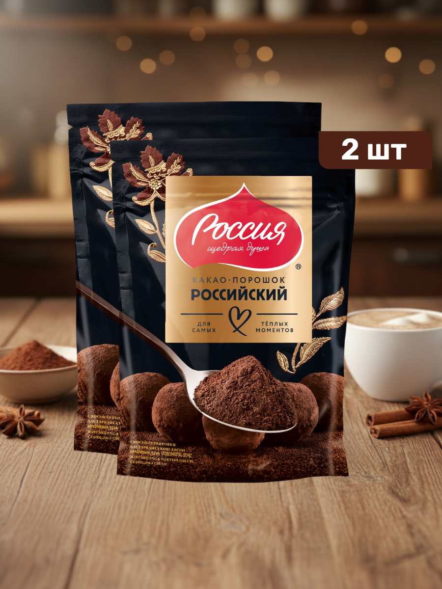 Какао-порошок "Россия щедрая душа" 2x100г