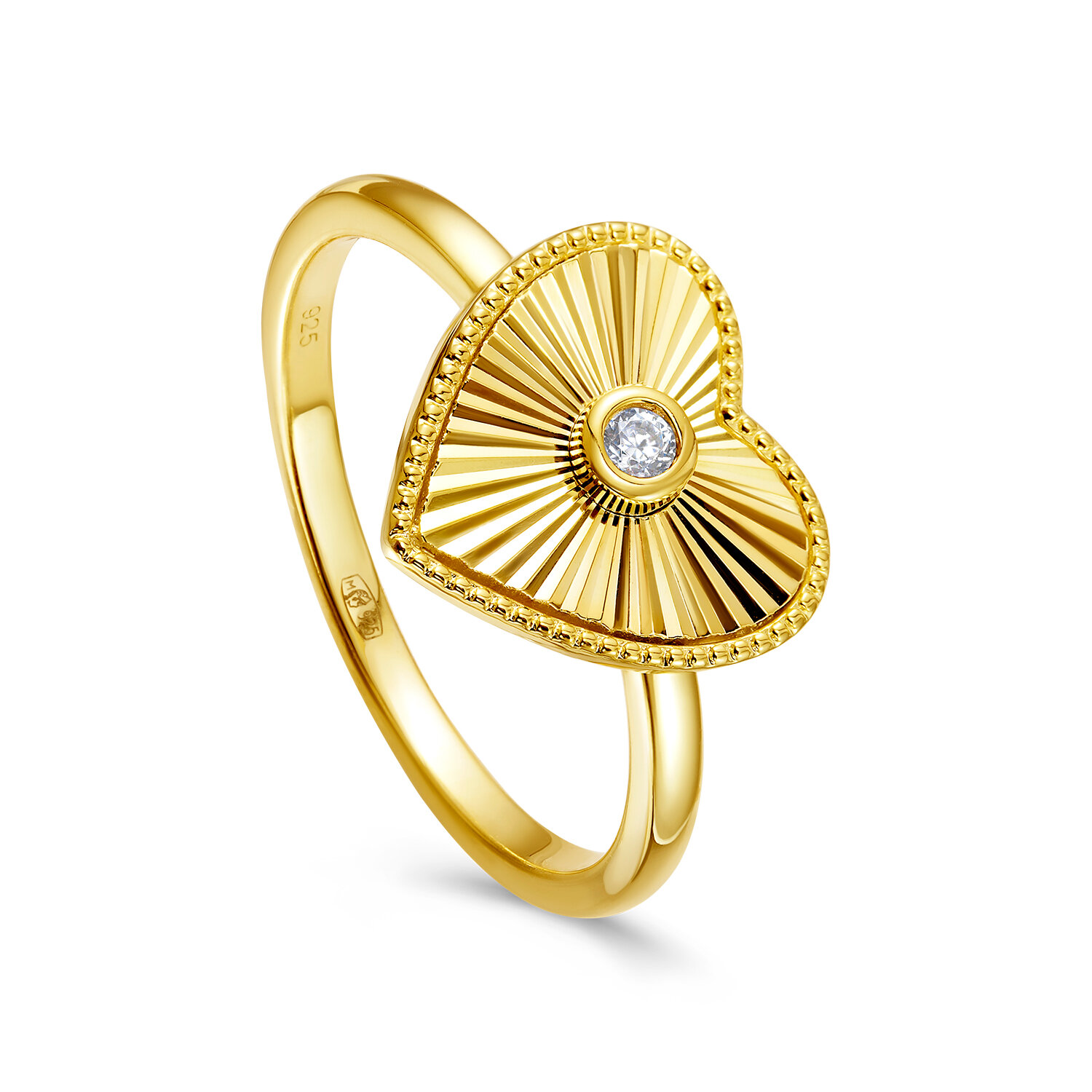 Кольцо тонкое, серебро, 925 проба, фианит