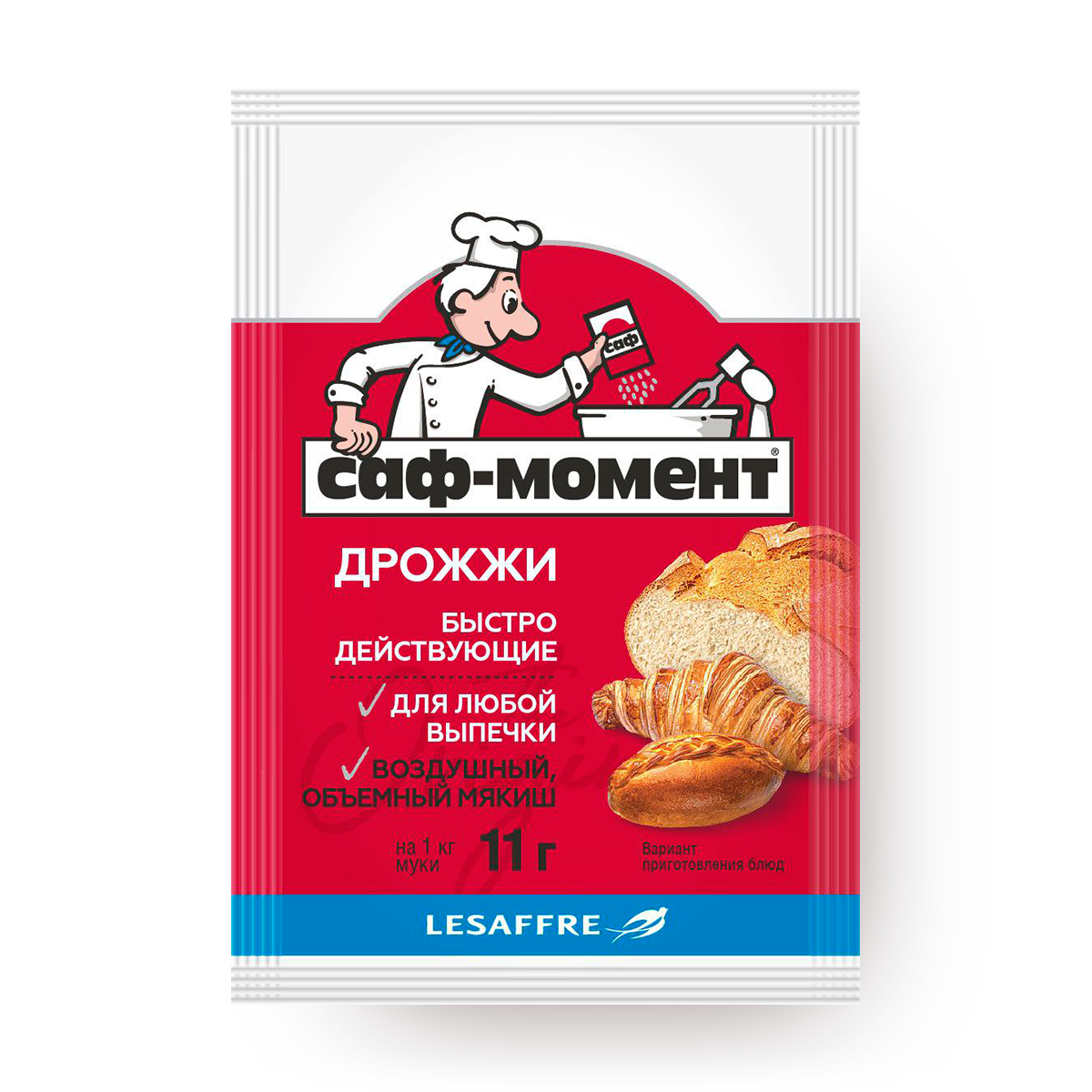 Дрожжи хлебопекарные Саф-Момент, быстродействующие, в саше, 11 г