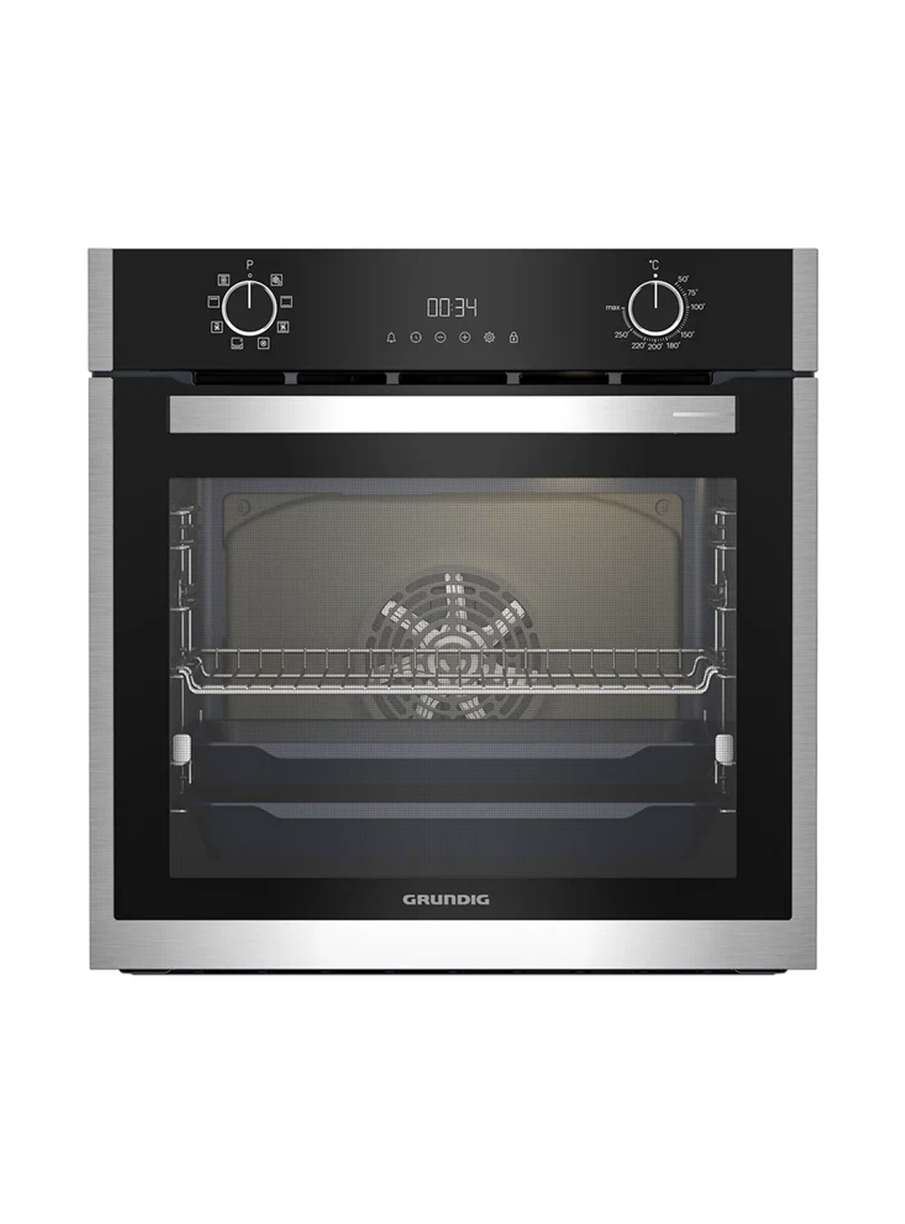 Электрический духовой шкаф GRUNDIG GEBM19300BC, нержавеющая сталь/черный