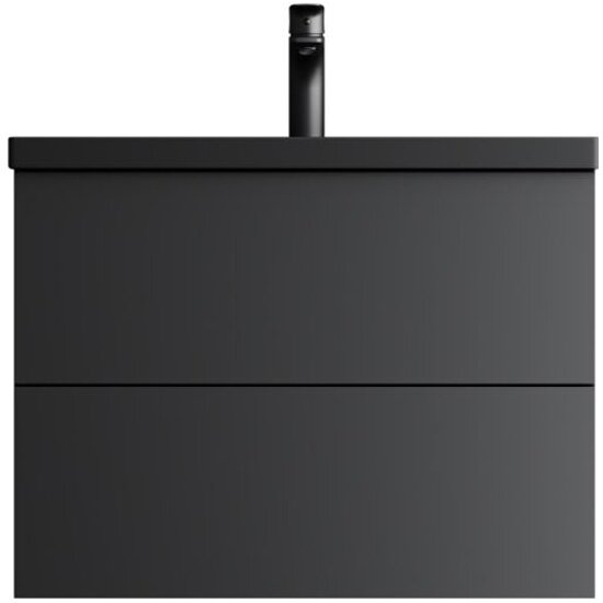 Тумба под раковину Am.pm GEM 75 см, 2 ящика push-to-open, черный матовый