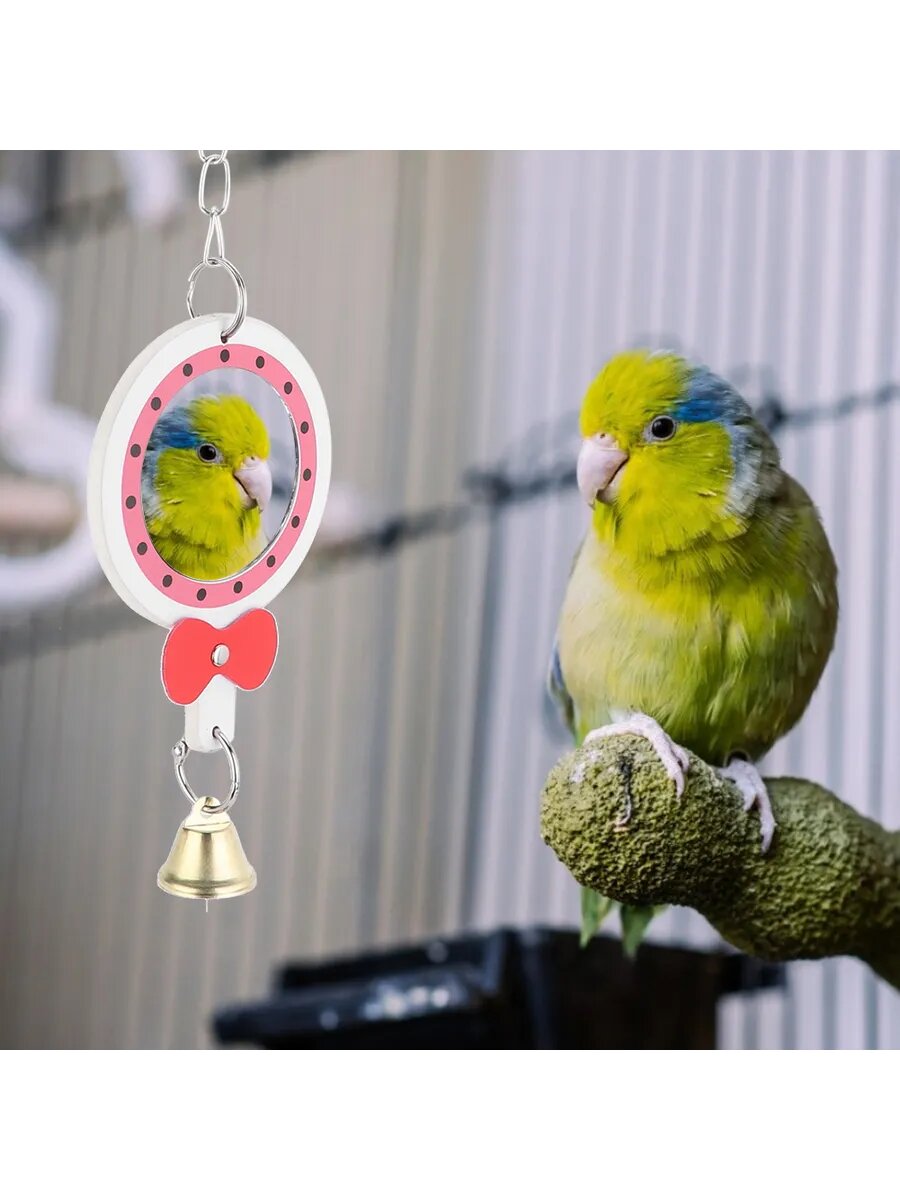 Качели подвесные кожаные зеркальные игрушки с колокольчиком