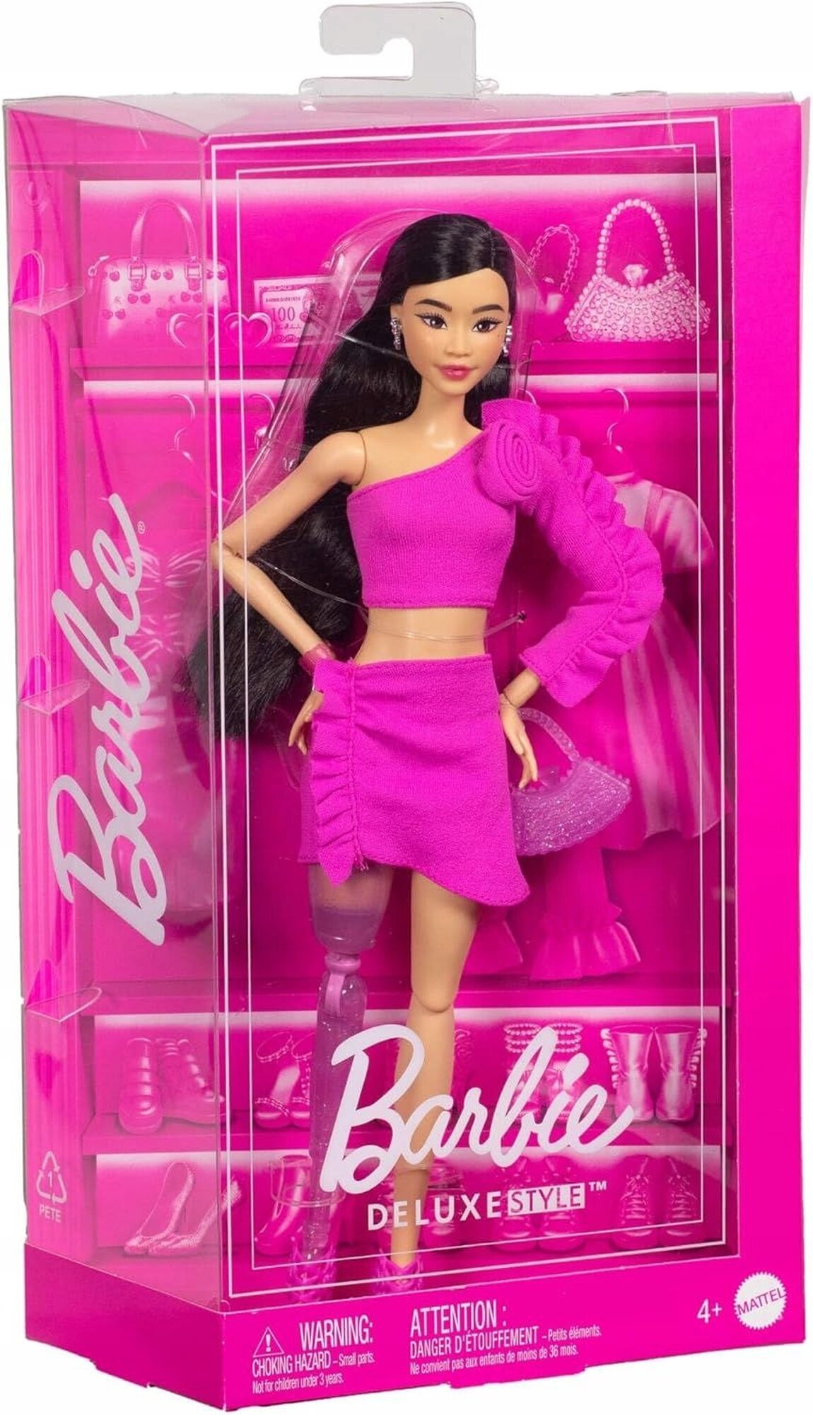 Кукла Mattel Barbie Deluxe Style - Кукла с протезом ноги в розовом наряде в стиле Барбикор - Барби HYV26