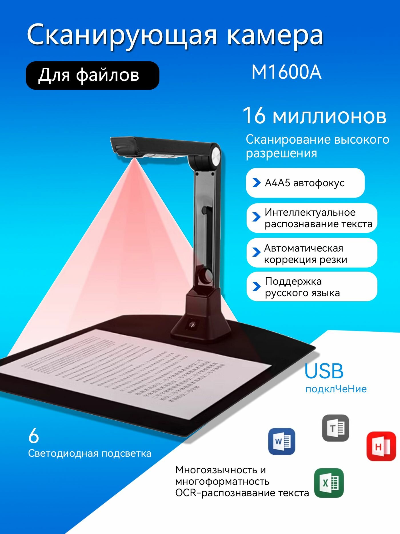 Многофункциональная документ-камера для школ и учреждений, M1600