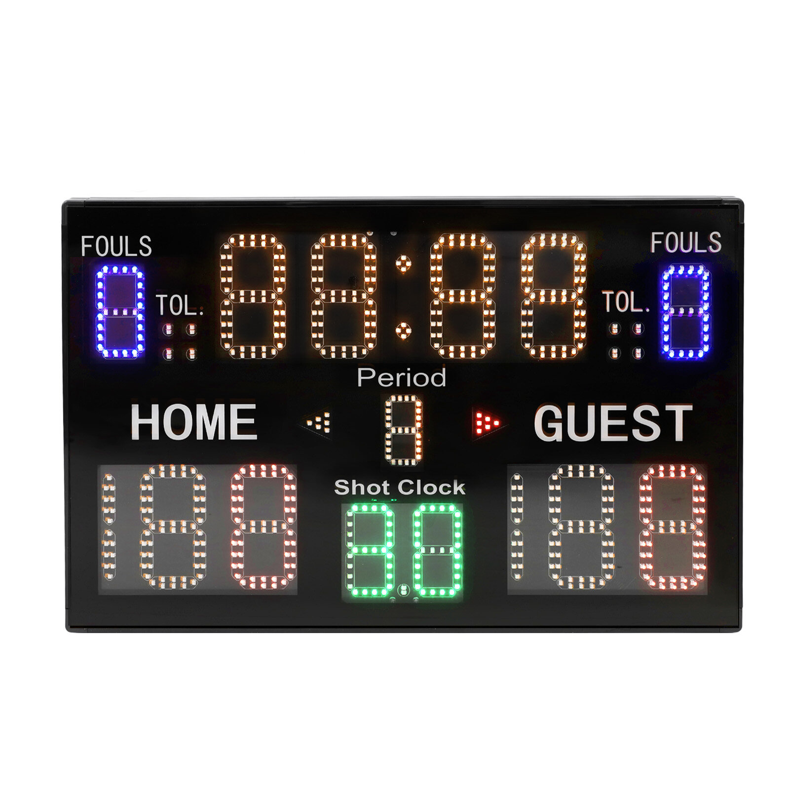 Электронная табло 15-значный светодиодный дисплей для многих видов спорта, портативное табло для зала и рекреационных центров