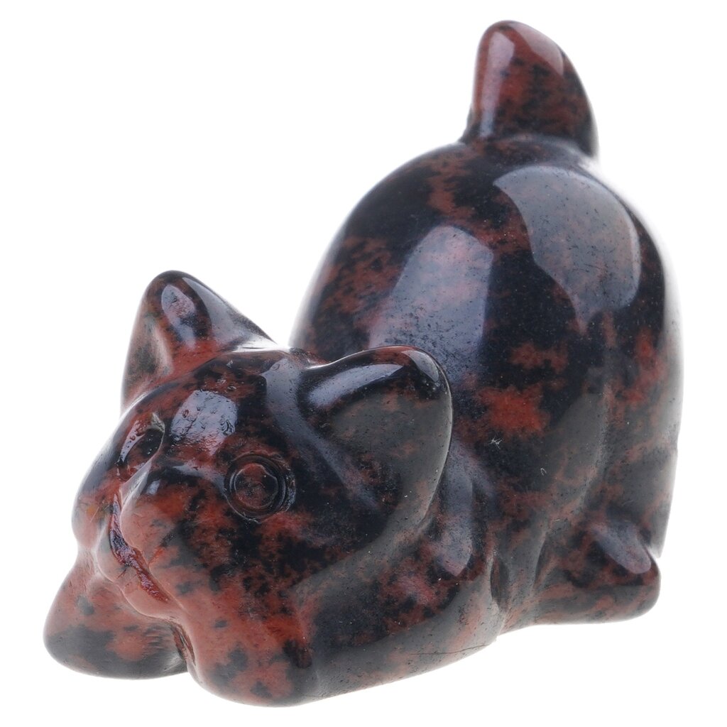 Резные украшения для котенка из натурального хрусталя-Красный обсидиан