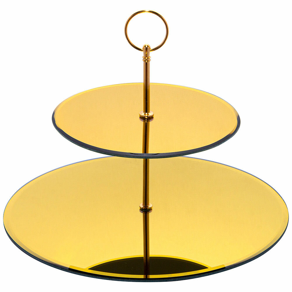 Блюдо сервировочное 2-х ярусное "Golden mirror" 19/30см