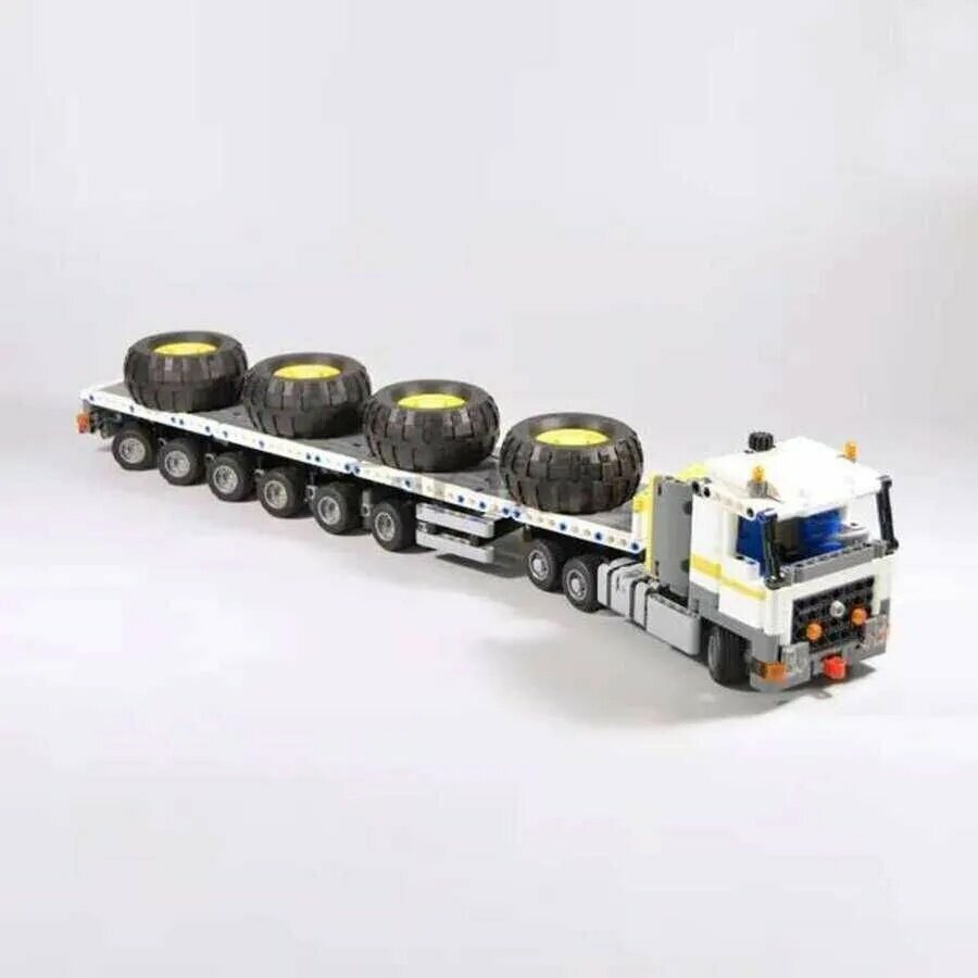 MOC-43975 Маленький грузовик 6*4 с прицепом, электронный конструктор, 1033 детали