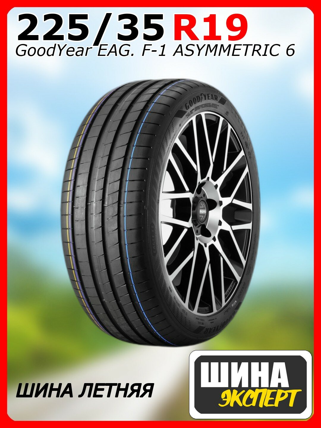 Шина летняя GoodYear 225/35/19 Y 88 EAG. F-1 ASYMMETRIC 6 XL для легковых автомобилей 581484