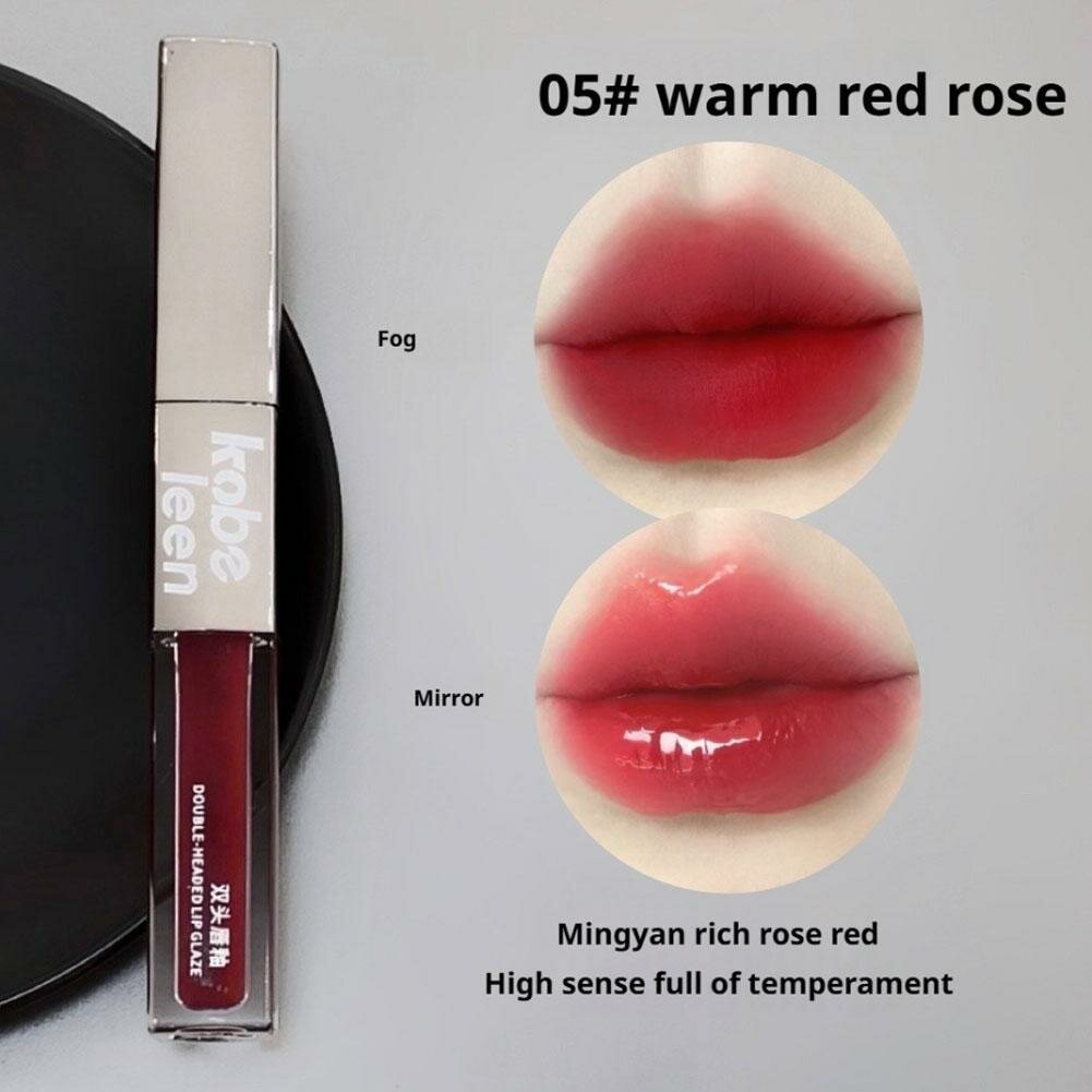 Kobeleen Double headed Liquid Lipstick Matte & Glossy Cosmetic Makeup Tint Lip Lip Long lasting M9N8