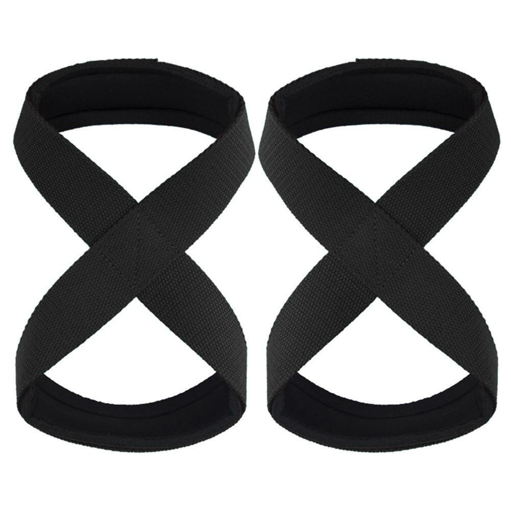 2PCS Padded Figure 8 Ss Deadlift Weight Lifting Workout Pull-ups Bar Power Horizontal Gym K2Z0