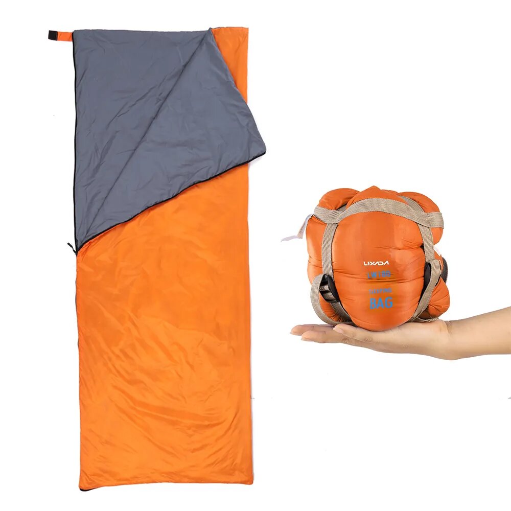 LIXADA LW160 Sleeping Bag Orange Lightweight Camping Sleeping Bags For Outdoor Hiking Travel — фото 1