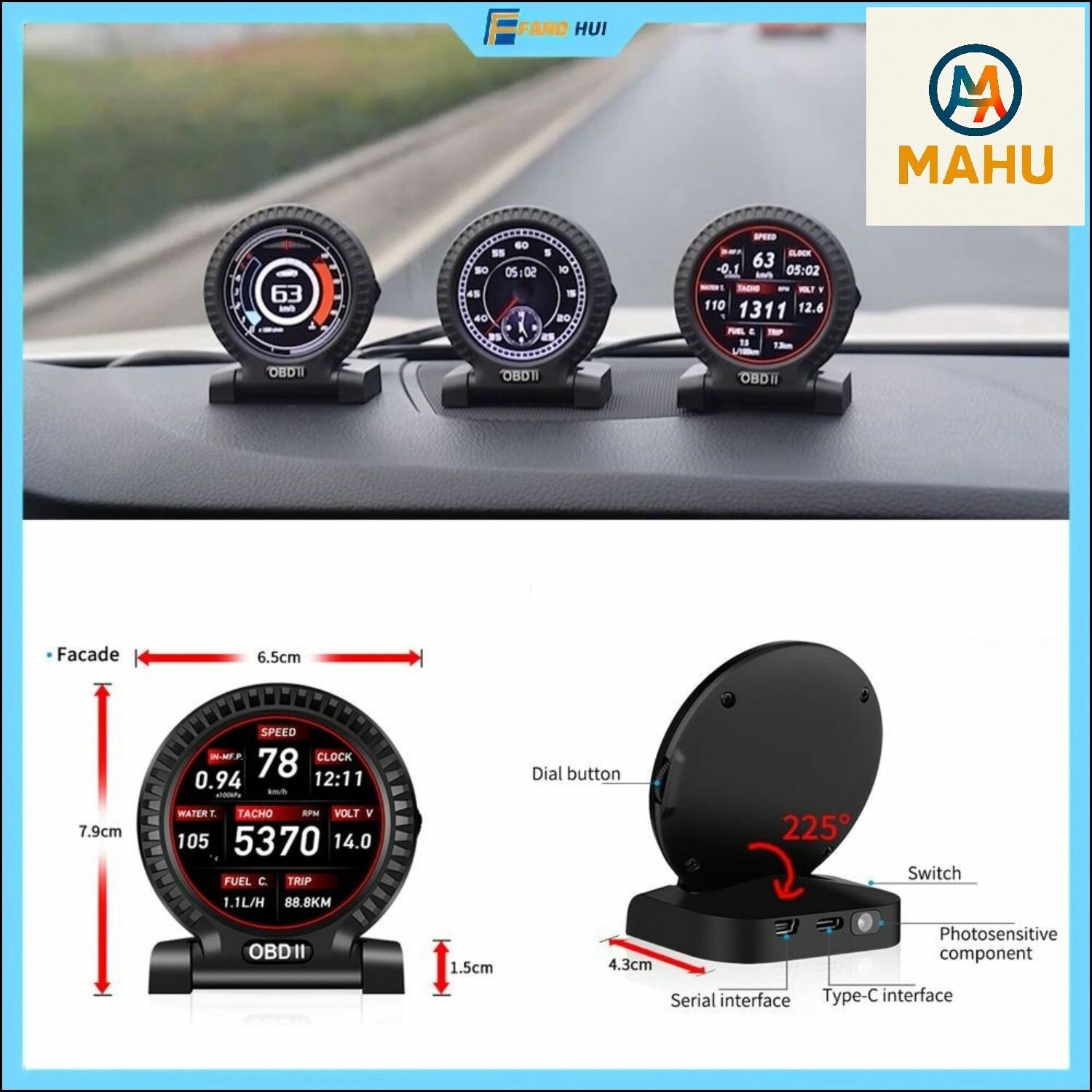 Стильный бортовой компьютер hud, бестселлер для бензиновых автомобилей с 2008 года