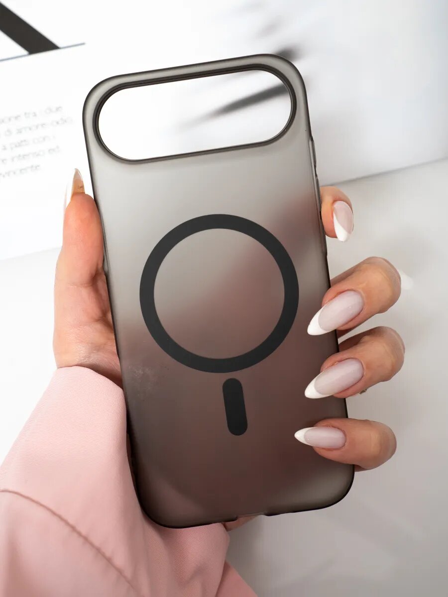 Чехол О'кейси MagSafe для iPhone 17 Air, чёрный/прозрачный, матовый