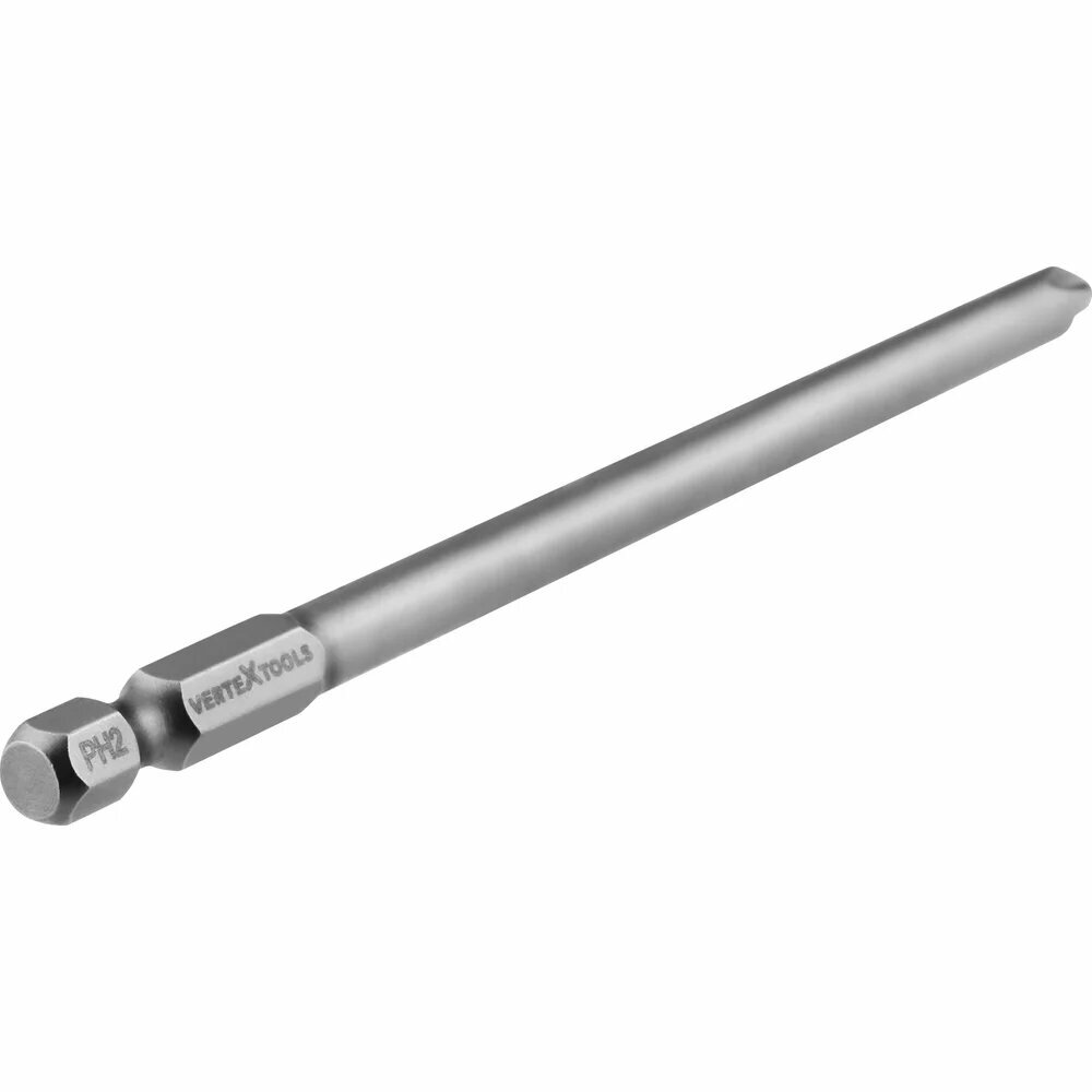 Набор бит PH2х150 10 шт. Vertextools БТ-PH2-150, с помощью ручного инструмента — фото 1