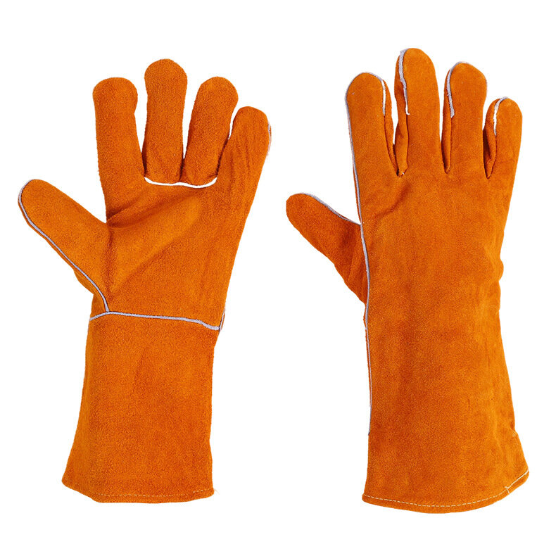 Сварочные перчатки с регулируемой подкладкой из коровьей кожи, перчатки для сварщиков, защитные перчатки из коровьей кожи, огнестойкие сварочные перчатки