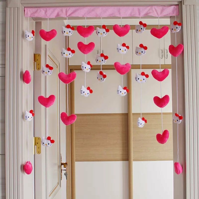 Дверная занавеска MINISO Hello Kitty Kuromi My Melody, 90x85cm, Розовый