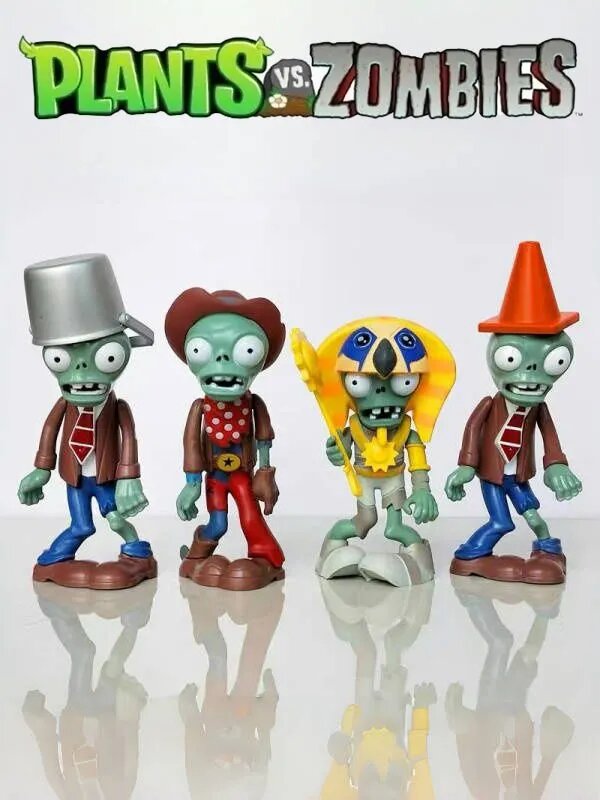 Набор игрушек 4шт. Зомби против Растений Plants vs zombie