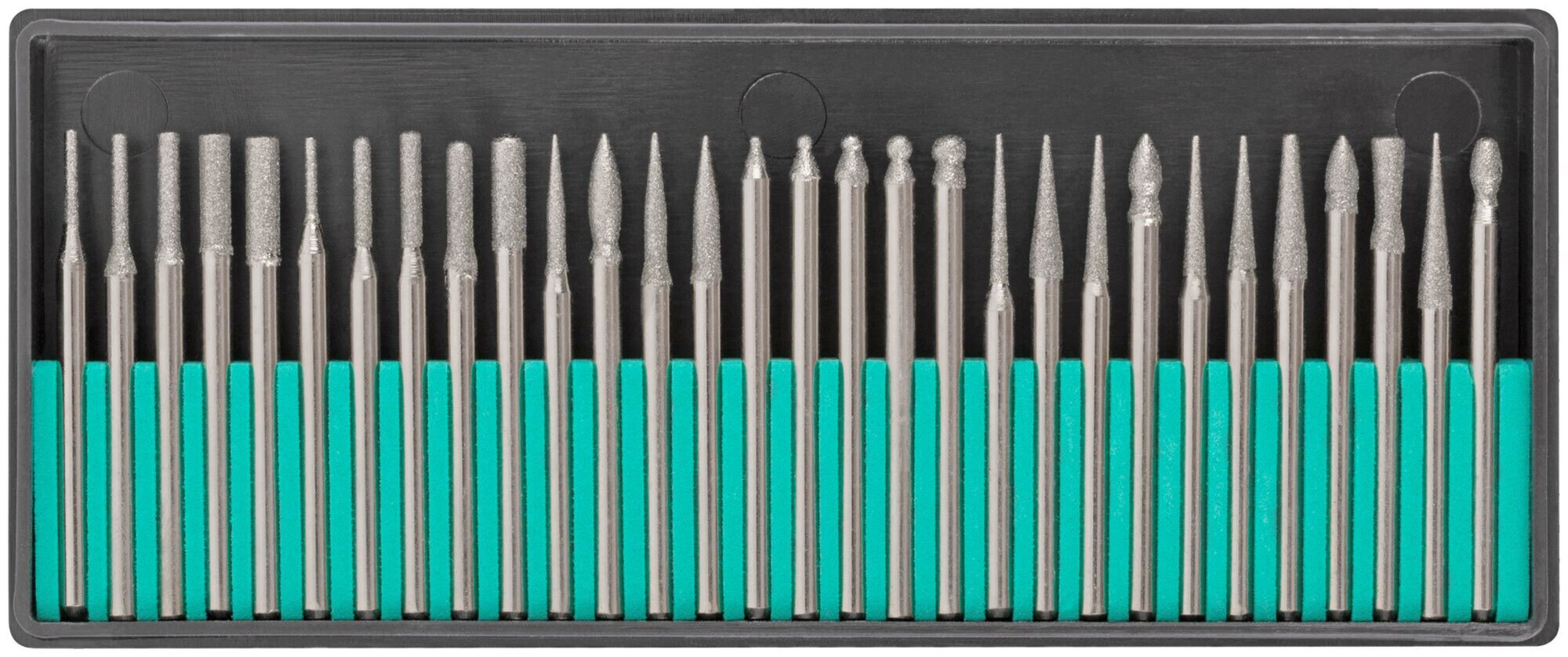 Шарошки, усиленная сталь с алмазным напылением, штифт диам. 3 мм, 30 шт.