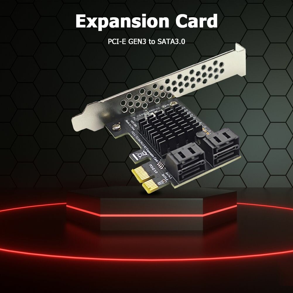 Карта PCI-E Gen3 с 4 портами SATA 3.0, 6 Гбит/с