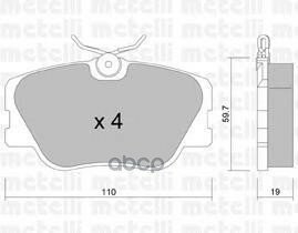 Колодки дисковые передние! MB W124 2.0/2.2/3.0/2.0-3.0TD 84-93 Metelli арт. 2200610