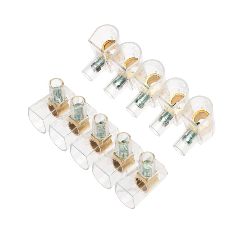 Концевой зажим винтовой изолированный кзви 10 мм² (5х1) набор наконечников для крепления и фиксации кабеля соединитель медных или алюминиевых проводников обжимные клемники для электрических крепежей